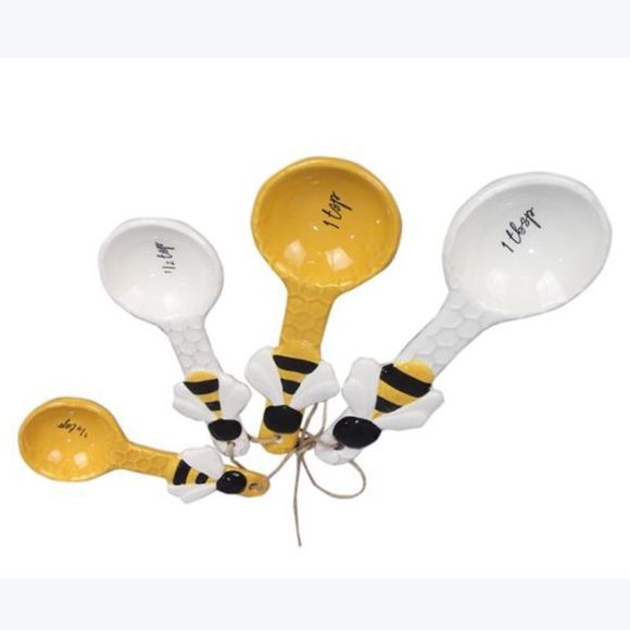 Young's Inc | Kitchen | New Farmhouse Honey Bee Ceramic Measuringspoon ...